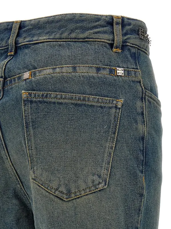 Givenchy Chain Detail Bootcut Jeans - Blue