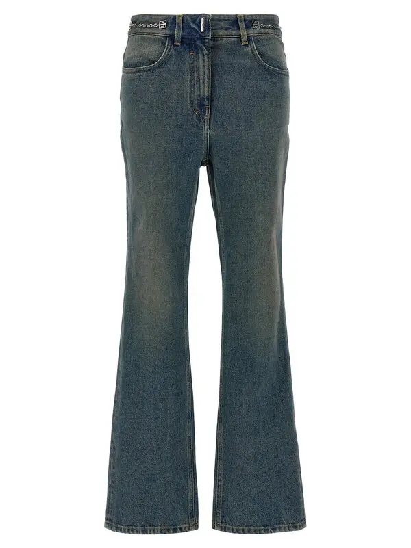 Givenchy Chain Detail Bootcut Jeans - Blue