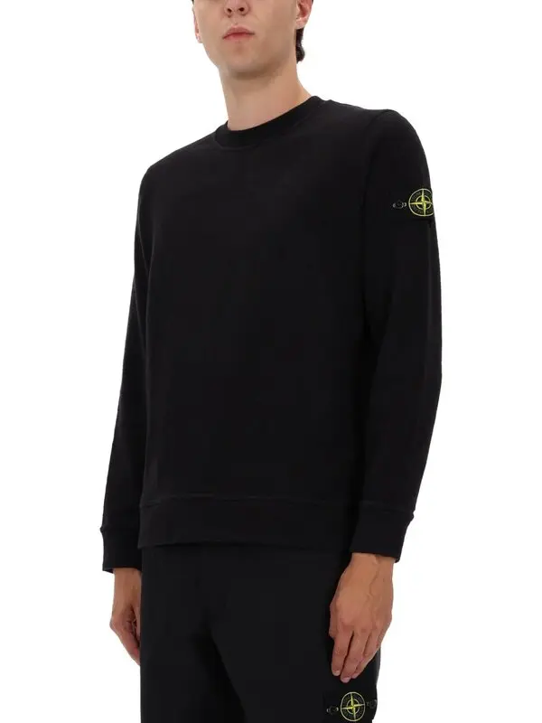 Stone Island Cotton Crewneck Sweatshirt - Black