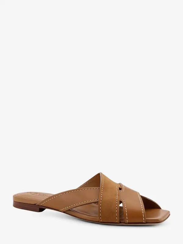 TOD'S Leather And Suede Detail Sandals - Multicolor