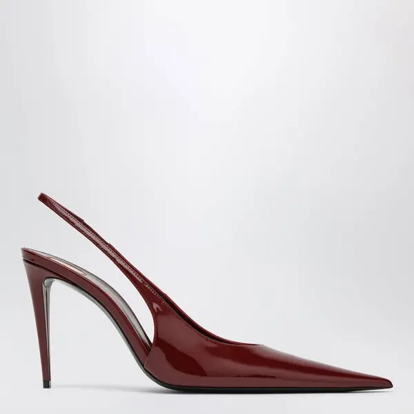 Saint Laurent Guermantes Slingback Pumps In Patent Leather - Red