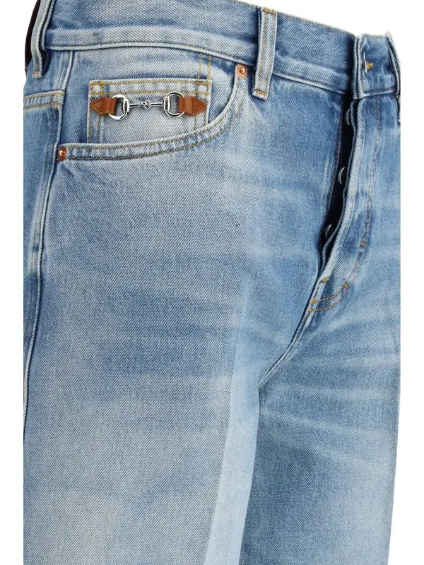 Gucci Cotton Denim Flare Jeans - Blue