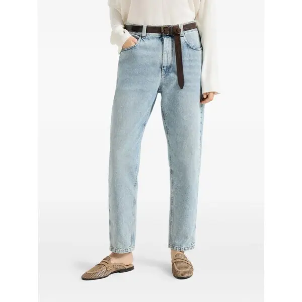 Brunello Cucinelli Light Wash Tapered Denim Jeans - Blue
