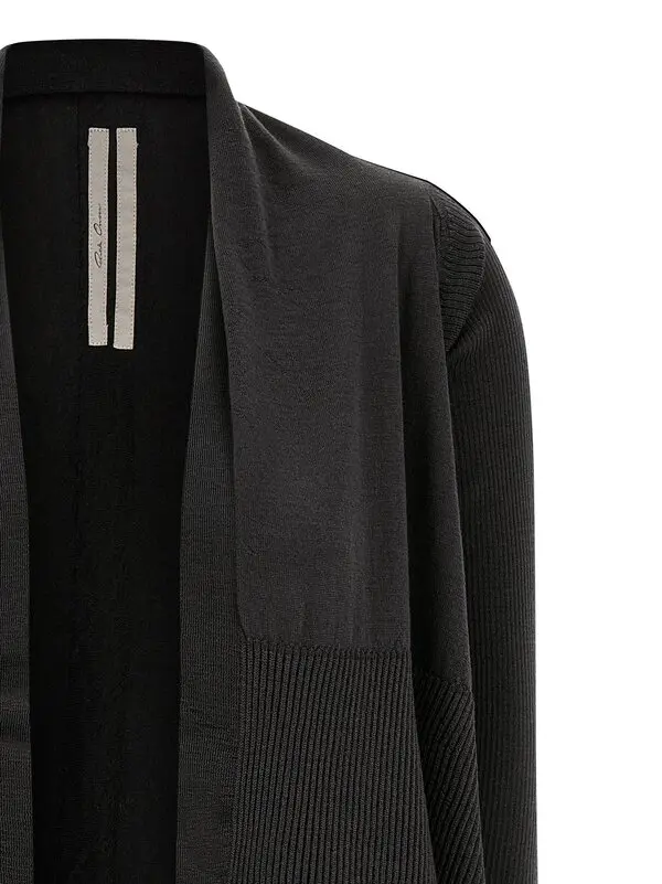 Rick Owens Medium Wrap Wool Knit Cardigan