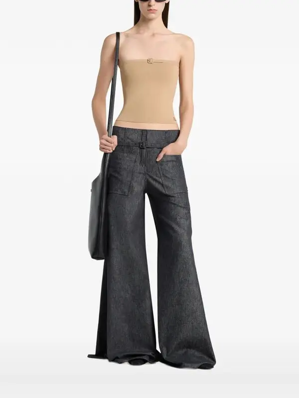 COURREGES Buckled Knit Bustier Top