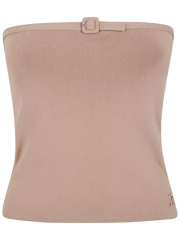COURREGES Buckled Knit Bustier Top