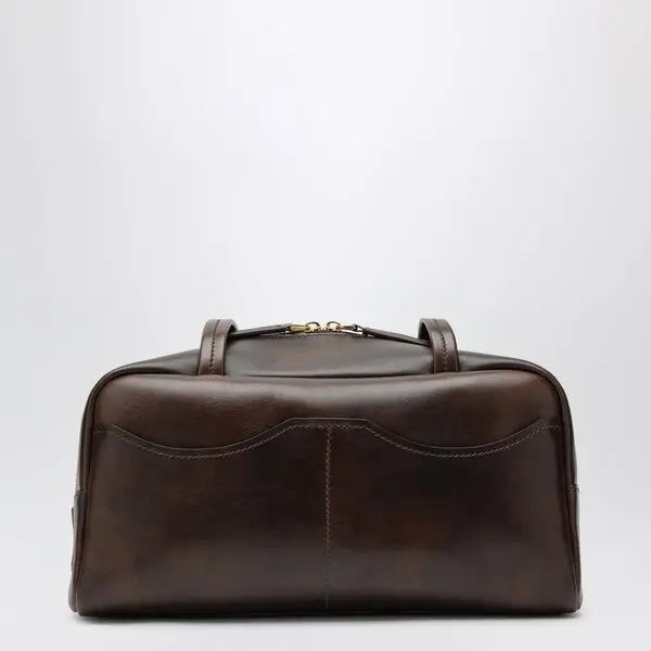 Prada Large Bowling Bag In Aged Leather