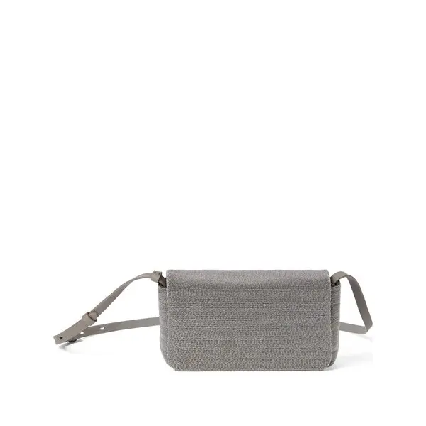 Brunello Cucinelli Leather Satchel With Monili Embellishment - Cream