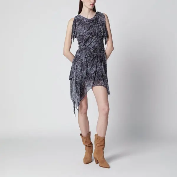 Isabel Marant Étoile Asymmetrical Silk Mini Dress - Blue