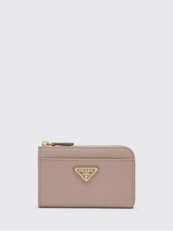 Prada Saffiano Leather Card Holder - Pink