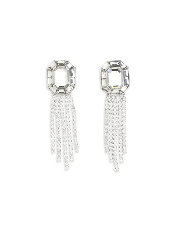 SELF-PORTRAIT Crystal Drop Earrings - Silver