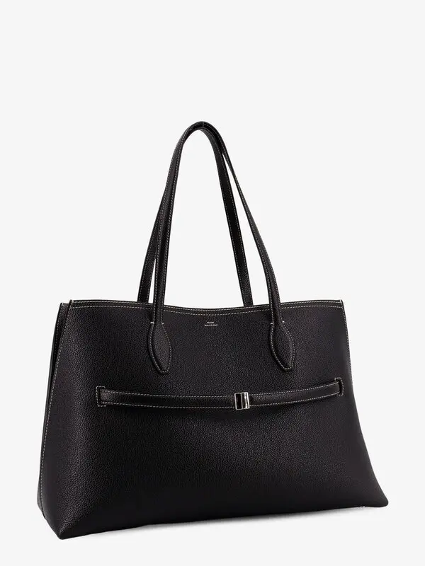 TOTEME Leather Shoulder Bag - Black