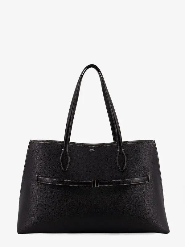 TOTEME Leather Shoulder Bag - Black