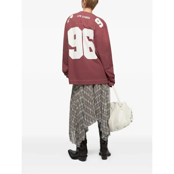 Acne Studios Faded Cotton Number Print Sweatshirt