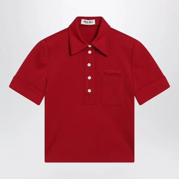 Miu Miu Technical Jersey Polo Shirt - Red