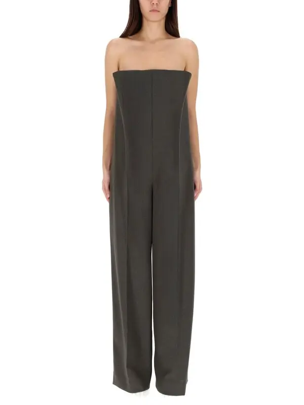 JEAN PAUL GAULTIER Strapless Wool Blend Jumpsuit - Gray
