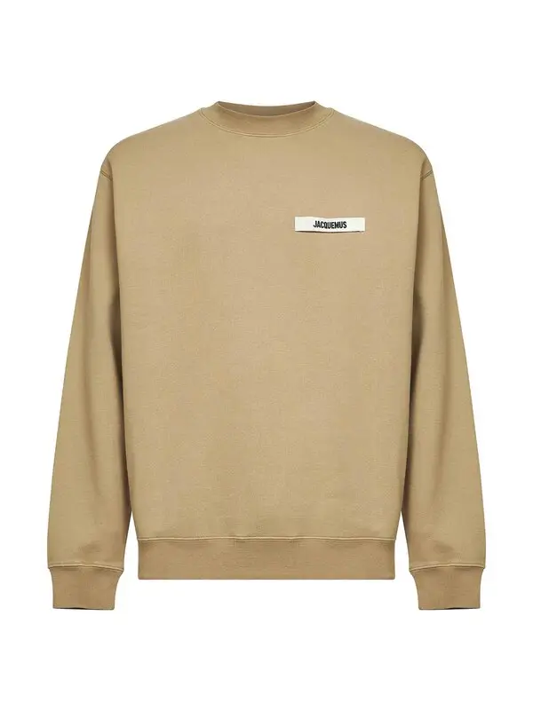Jacquemus The Gros Grain Sweatshirt In Dark Beige Organic Cotton - Multicolor