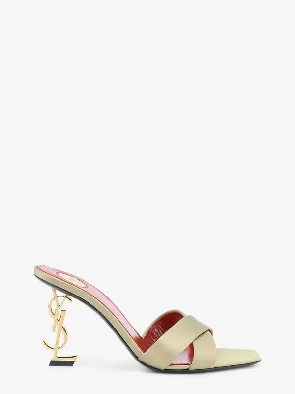 Saint Laurent Opyum Satin Sandals With Cassandre Heel - Multicolor
