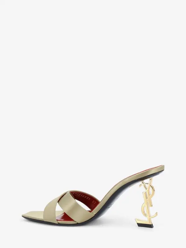 Saint Laurent Opyum Satin Sandals With Cassandre Heel - Multicolor
