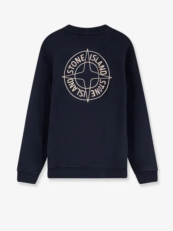 Stone Island Oversized Cotton Sweatshirt With Embossed Logo Patch