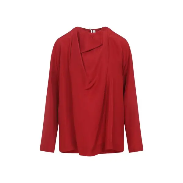 Carven Draped Silk Blouse - Multicolor
