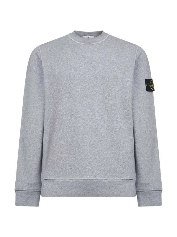 Stone Island Crewneck Sweatshirt With Ribbed Details - Multicolor