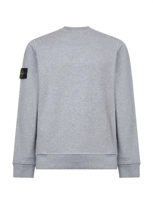 Stone Island Crewneck Sweatshirt With Ribbed Details - Multicolor