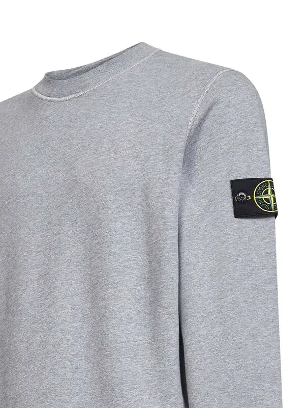 Stone Island Crewneck Sweatshirt With Ribbed Details - Multicolor
