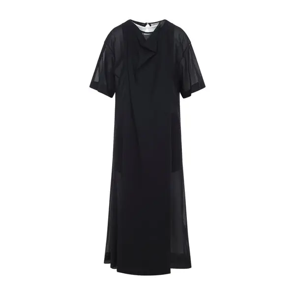 Carven Sheer Draped Midi Dress