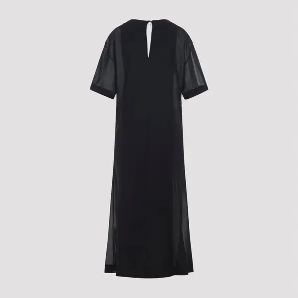 Carven Sheer Draped Midi Dress