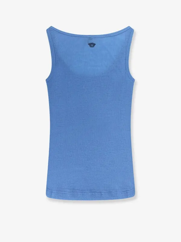 Versace Wool Tank Top With Logo Detail
