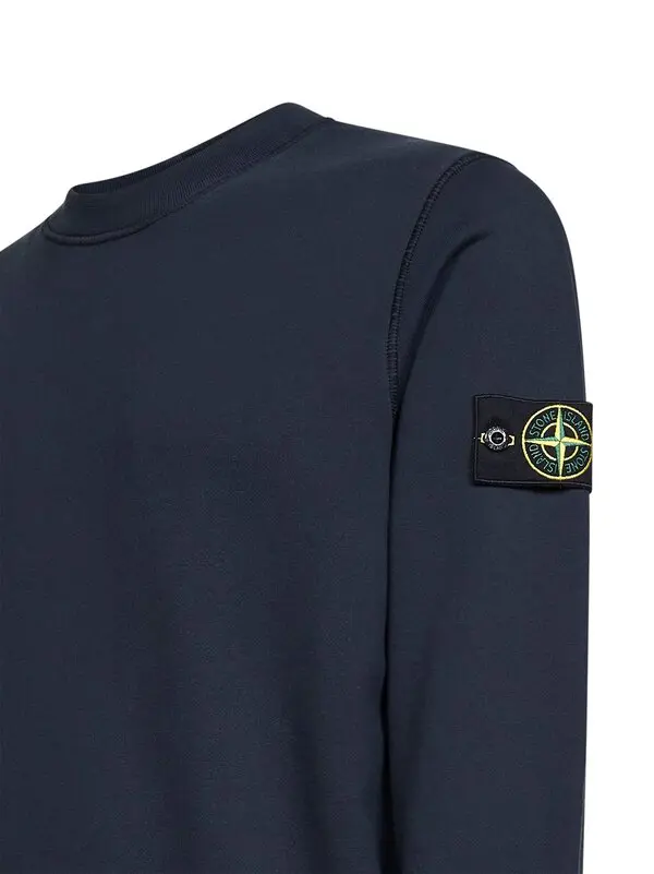 Stone Island Organic Cotton Crewneck Sweatshirt With Logo Badge - Multicolor