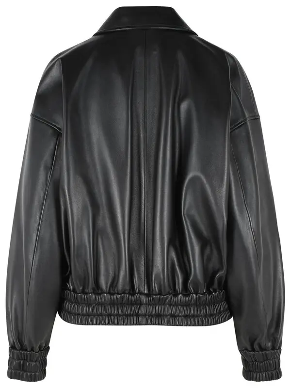 JIL SANDER Leather Bomber Jacket