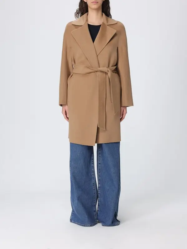 Max Mara Cashmere Blend Belted Coat - Cream