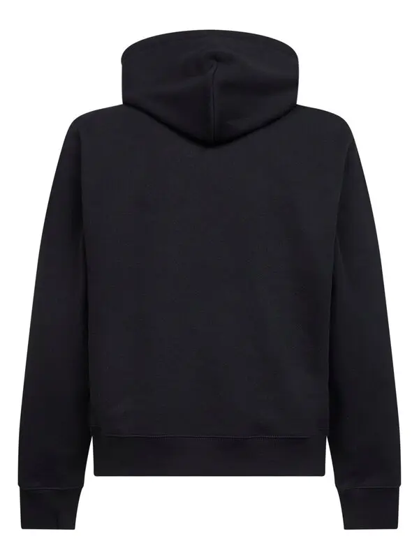 Burberry Black Cotton Hoodie With Equestrian Knight Design