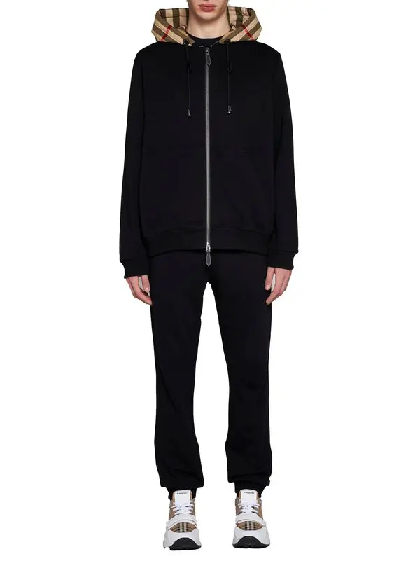 Burberry Checked Hood Zip Hoodie