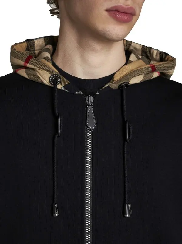 Burberry Checked Hood Zip Hoodie