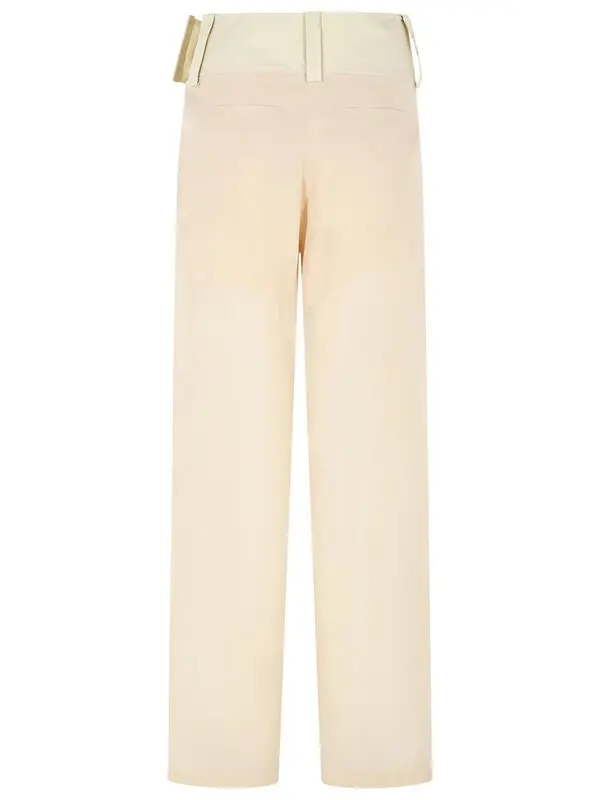 Sportmax Ferito" Wide Leg Cotton Voile Pants - Cream