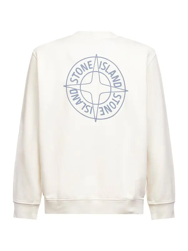 Stone Island Outline Compass Printed Cotton Sweatshirt
