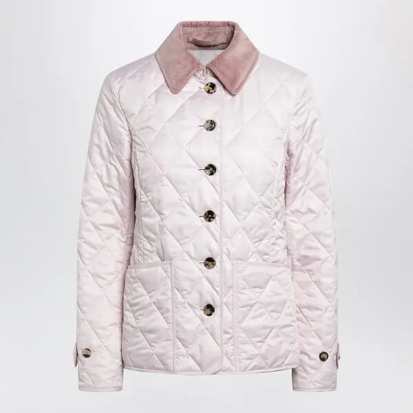 Burberry Quilted Jacket With Corduroy Collar - Pink