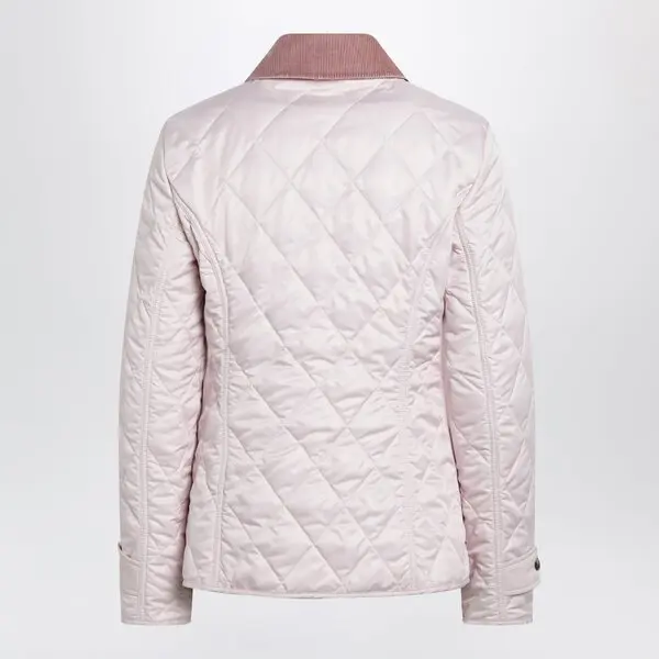 Burberry Quilted Jacket With Corduroy Collar - Pink