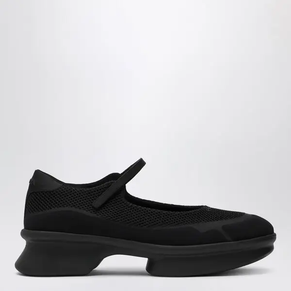 Prada Mesh Ballerina Flats With Velcro Strap