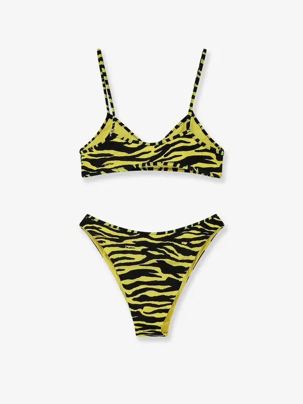Attico Il Primo Bagno" Zebra Print Lycra Swimsuit