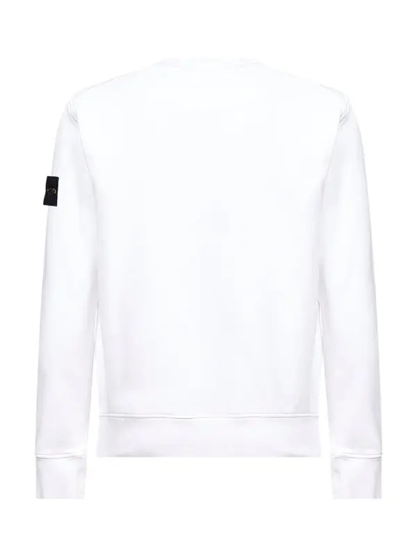Stone Island Organic Cotton Crewneck Sweatshirt With Ribbed Details - Multicolor