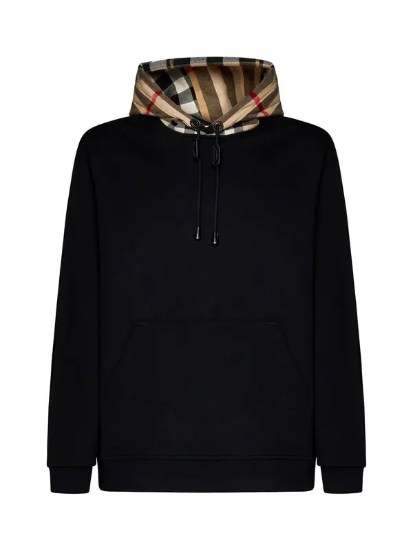 Burberry Checked Cotton Hoodie - Multicolor