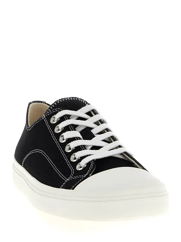 Moschino Vulcanized Canvas Sneakers With Contrast Stitching - Multicolor