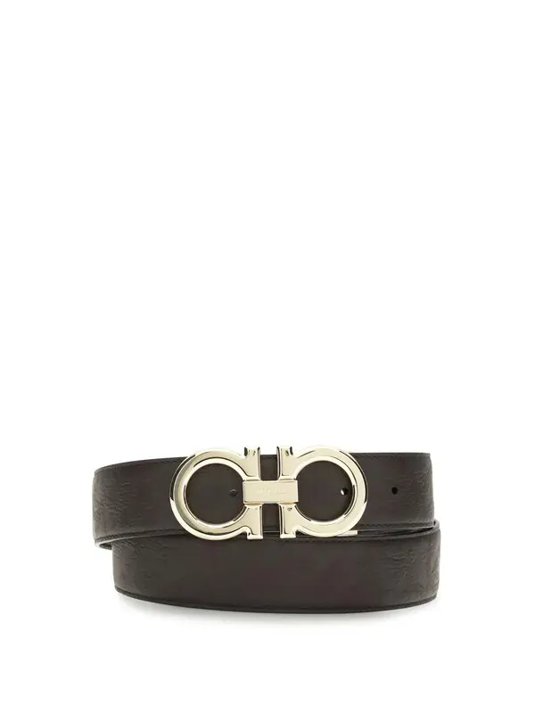 FERRAGAMO Reversible And Adjustable Gancini Belt - Brown