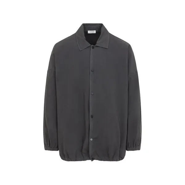Fear Of God Grey Cotton Logo Print Shirt Jacket