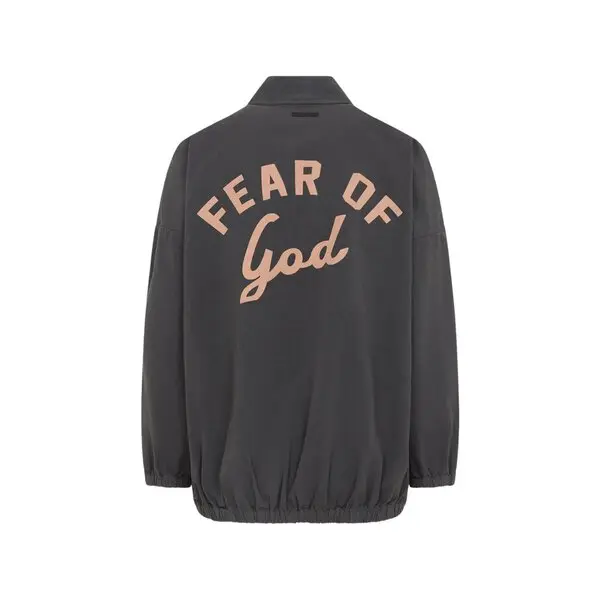 Fear Of God Grey Cotton Logo Print Shirt Jacket