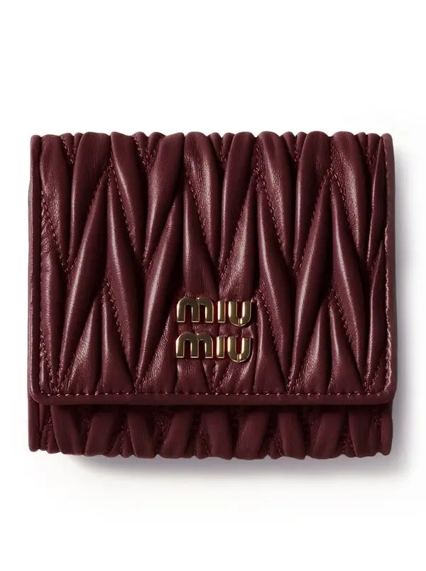 Miu Miu Small Wallet In Nappa Matelasse - Multicolor